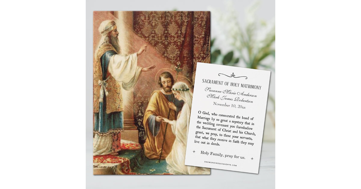 Catholic Wedding Favor Holy Card Bride Groom | Zazzle