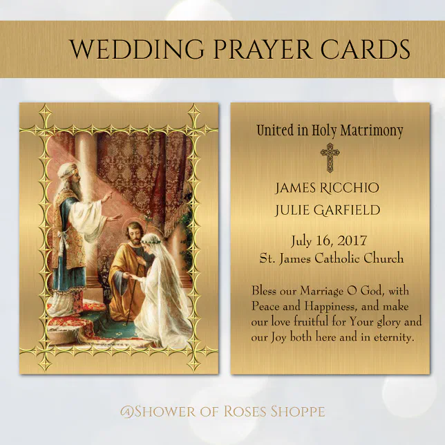 Catholic Wedding Favor Holy Card Bride Groom | Zazzle