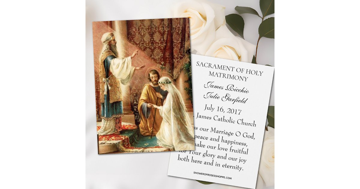 Catholic Wedding Favor Holy Card Bride Groom | Zazzle