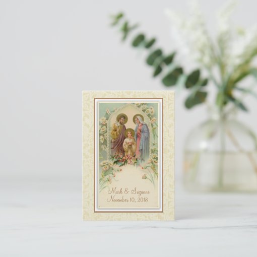 Catholic Wedding Favor Holy Family Holy Card | Zazzle