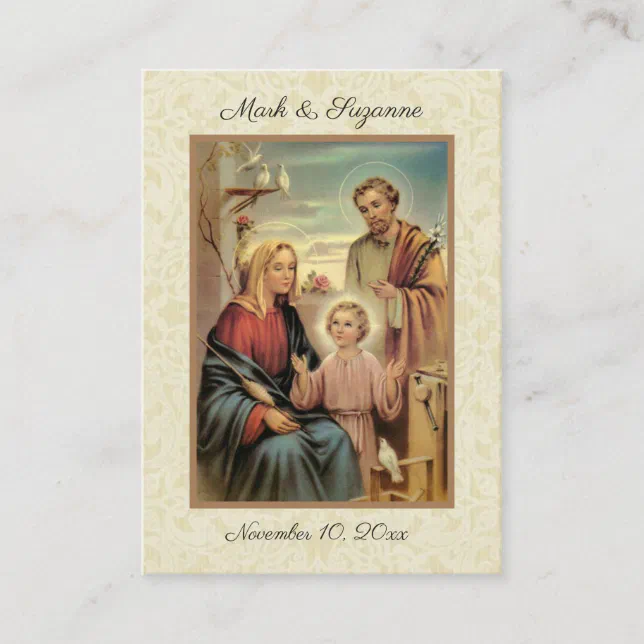 Catholic Wedding Favor Holy Family Holy Card | Zazzle