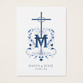 Catholic Wedding Prayer Card Blue Marian Cross | Zazzle