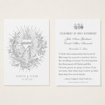 Catholic Wedding Prayer Card Sacred Heart | Zazzle