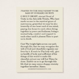 Catholic Wedding Prayer for Husband & Wife | Zazzle