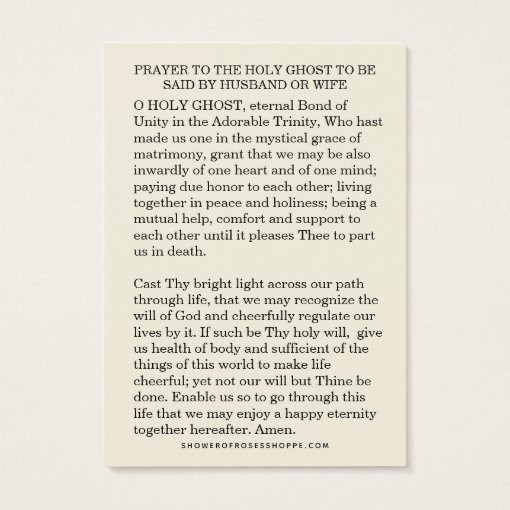 Catholic Wedding Prayer for Husband & Wife | Zazzle