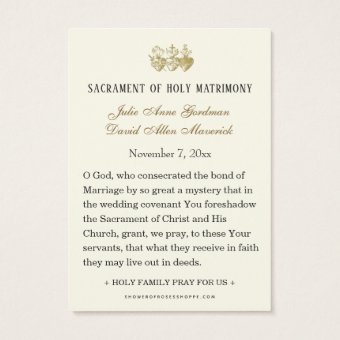 Catholic Wedding Prayer Holy Card Betrothal | Zazzle