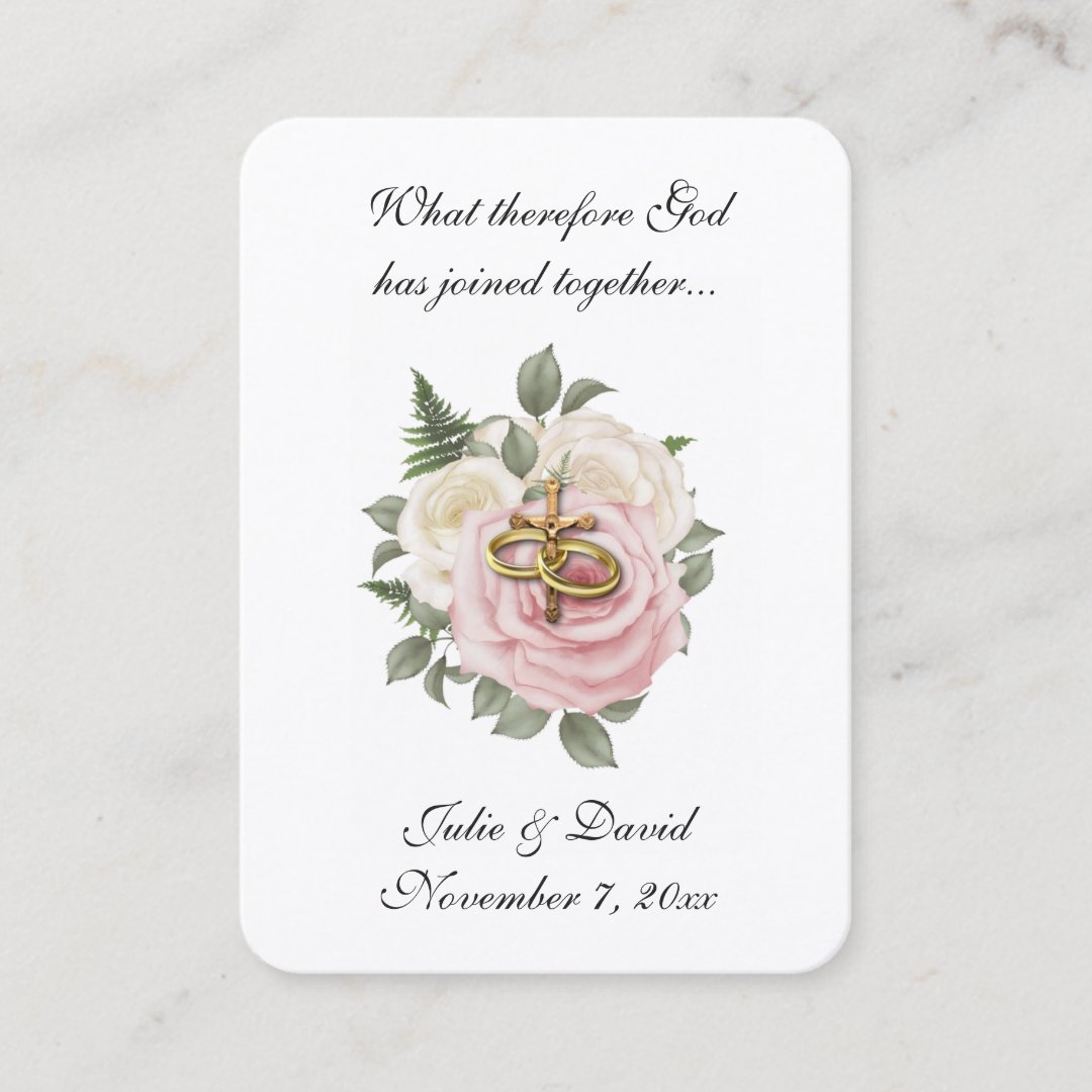 Catholic Wedding Rose Favor Holy Card | Zazzle