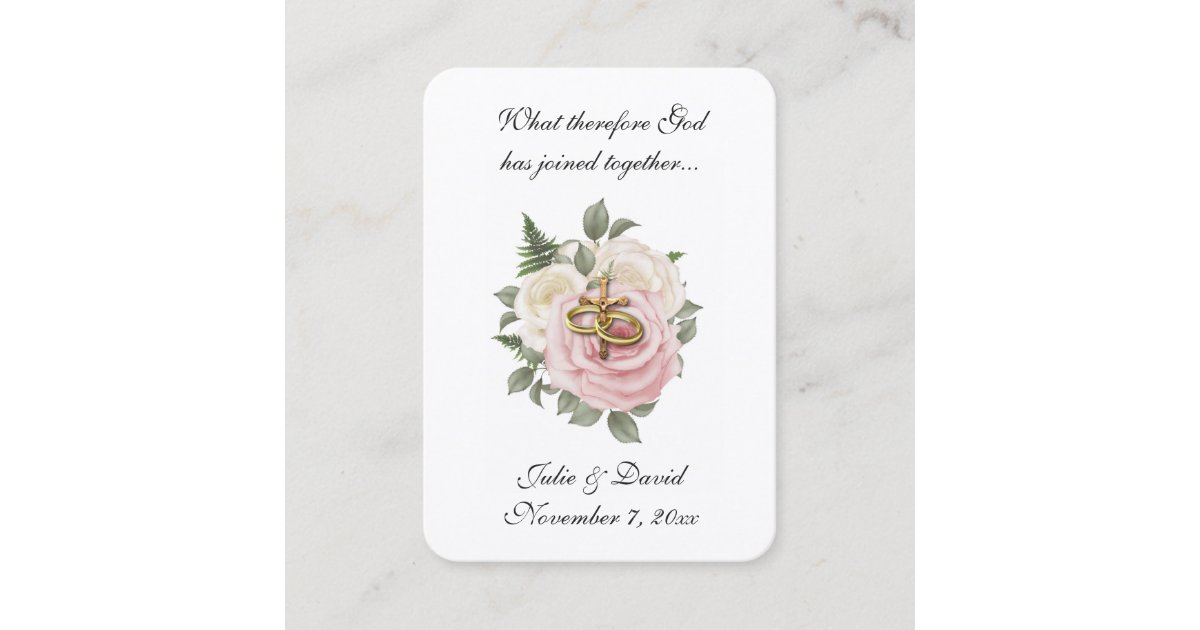 Catholic Wedding Rose Favor Holy Card | Zazzle