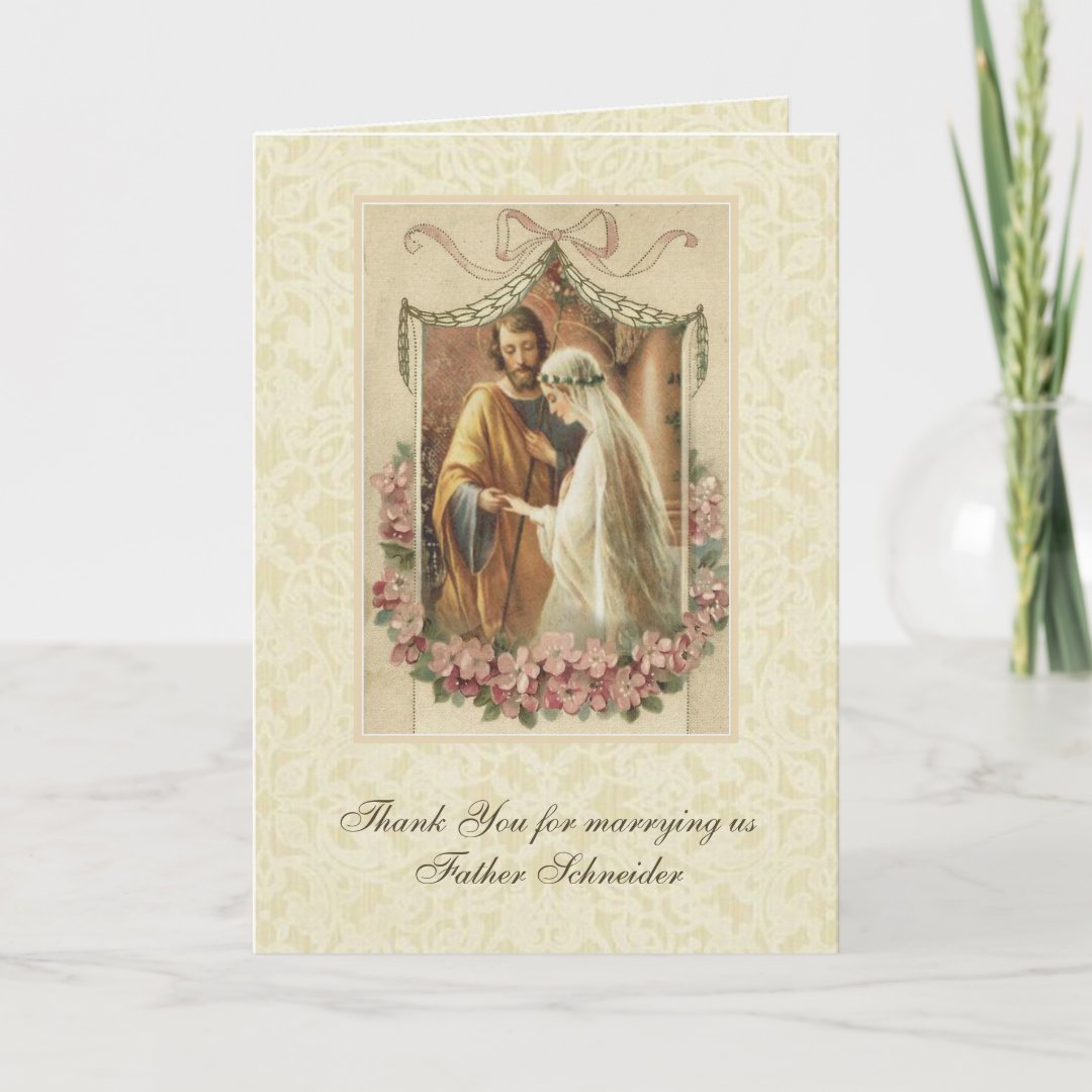 Catholic Wedding Thank You for Priest Card | Zazzle