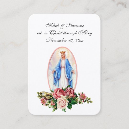 Catholic Wedding Virgin Mary Religious Holy Card | Zazzle.com
