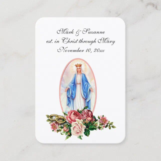 Catholic Wedding Virgin Mary Religious Holy Card | Zazzle