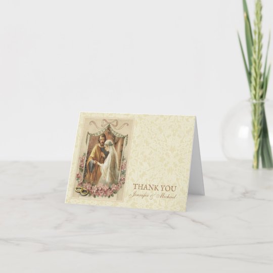 Catholic Wedding Virgin Mary St. Joseph Religious Thank You Card ...
