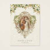 Catholic White Floral Gold Wedding Holy Card | Zazzle