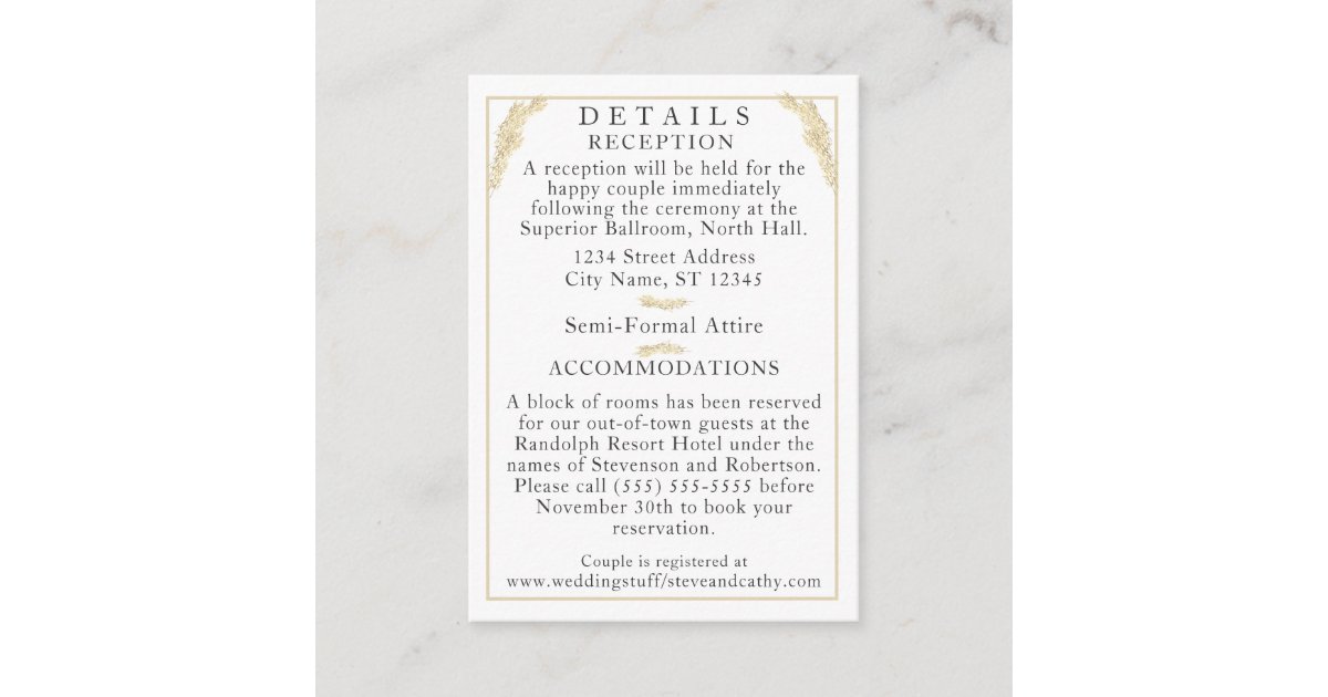 Catholic Winter Wedding Details Enclosure Card | Zazzle