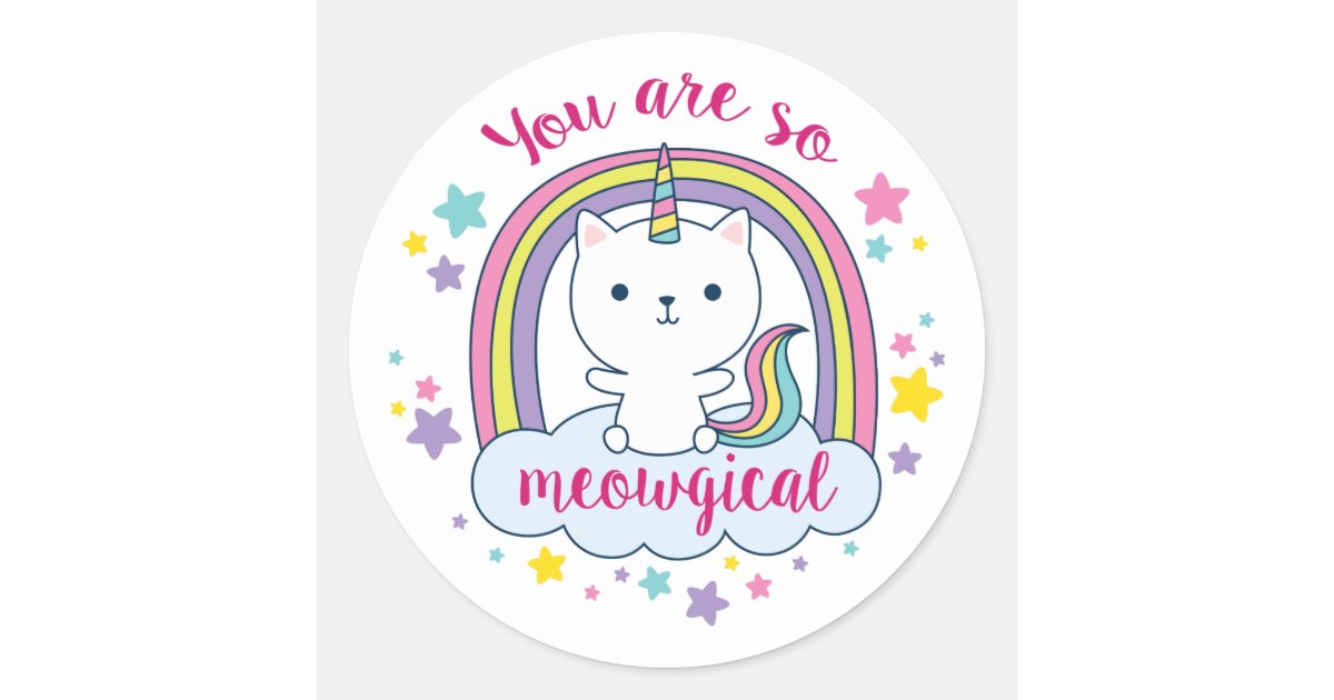 Caticorn | Sticker | White | Zazzle