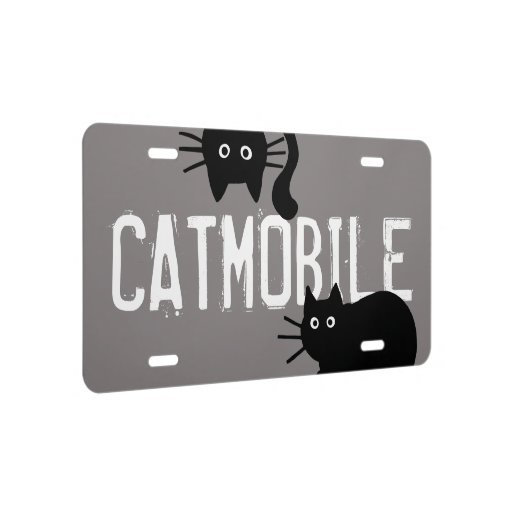Catmobile Black Cats with Custom Text License Plate | Zazzle