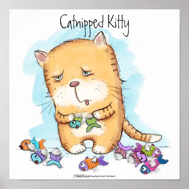 Catnipped Kitty Poster | Zazzle