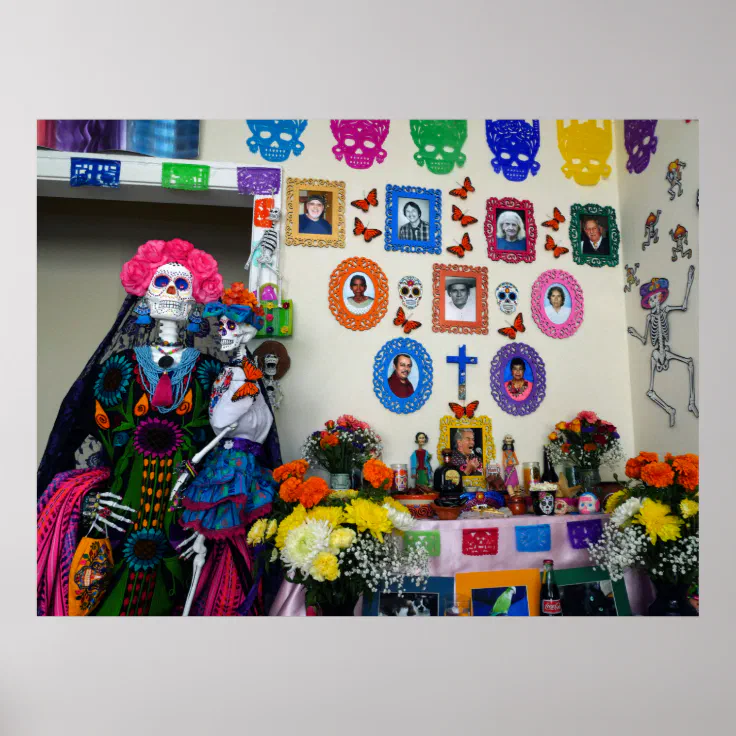 Catrina Mother and Child Ofrenda Poster | Zazzle