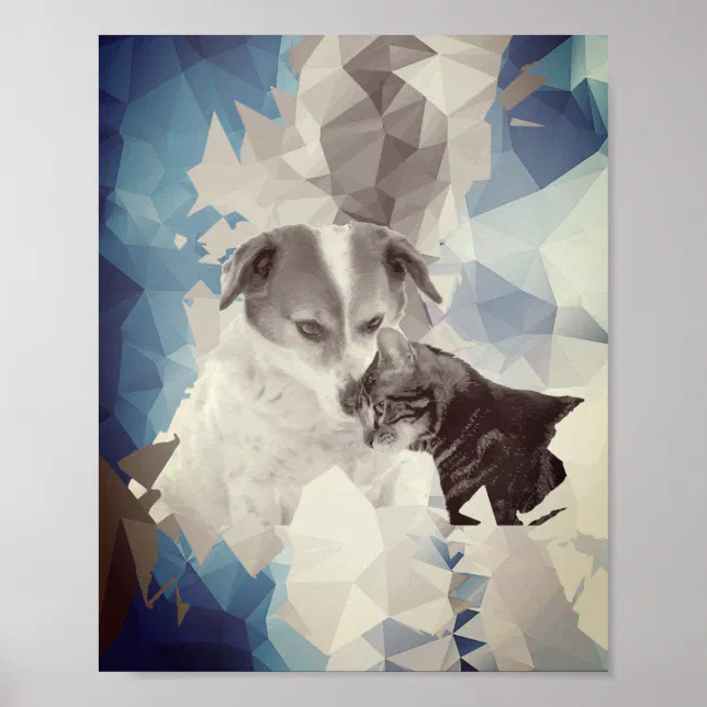 Cats and Dog in love Poster | Zazzle
