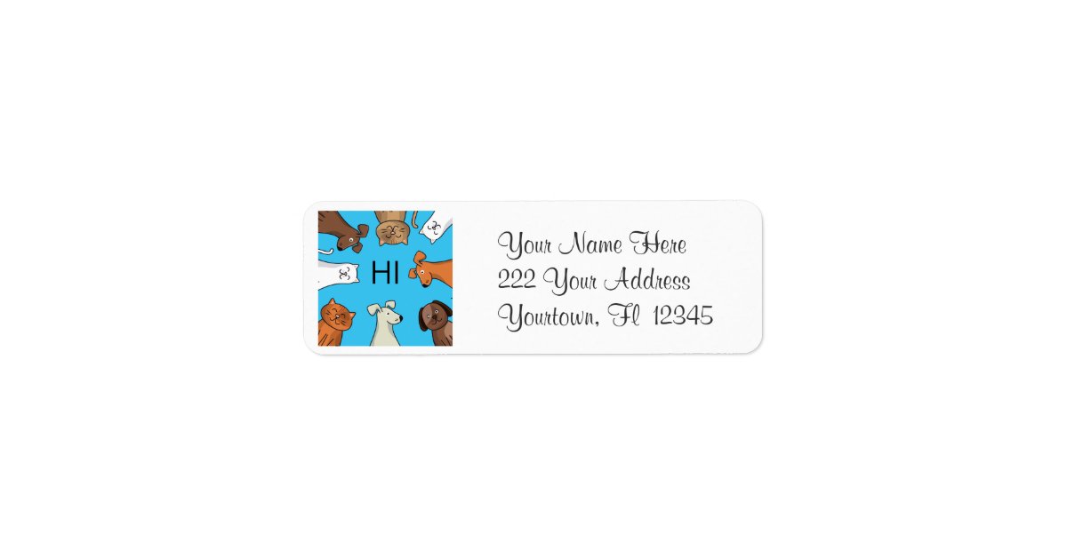 Cats and Dogs funny address label | Zazzle