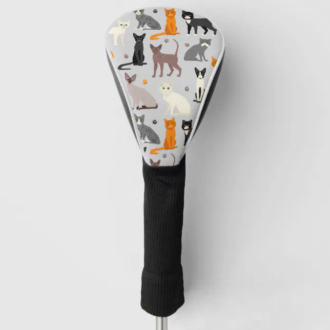 Cats and Paw Prints Golf Head Cover | Zazzle
