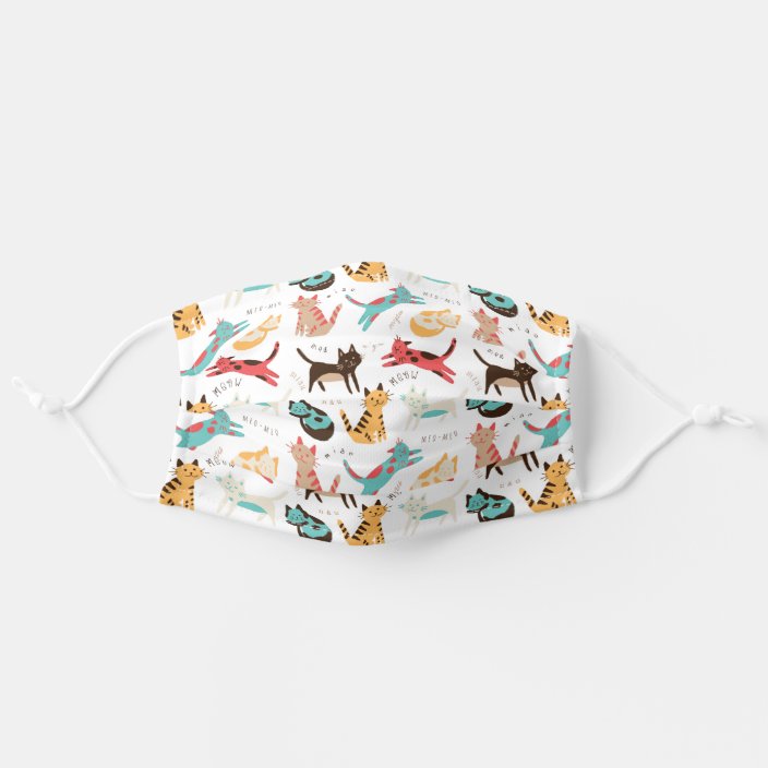 Cats around the world adult cloth face mask | Zazzle.com