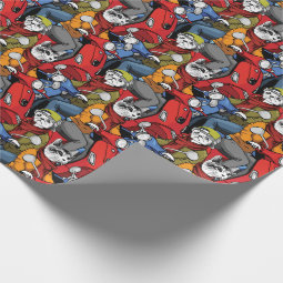 Cats & Dogs Scooter Pattern Wrapping Paper | Zazzle