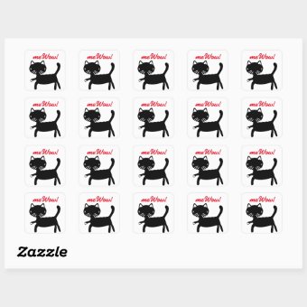 Cat's meWOW Black & White Good Job Sticker | Zazzle