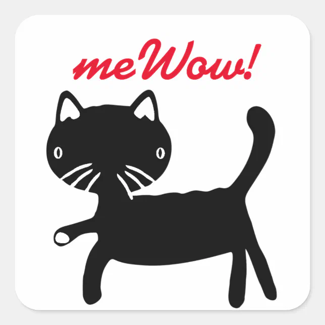 Cat's meWOW Black & White Good Job Sticker | Zazzle