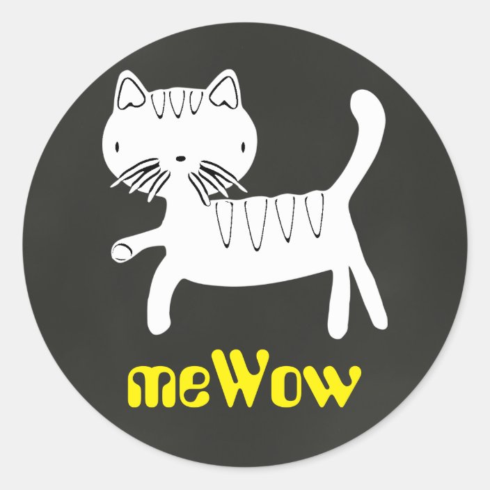 Cat's meWOW Chalk Customizable Good Job Sticker | Zazzle.com