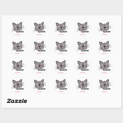 Cat's meWOW Good Job Reward Customizable Sticker | Zazzle