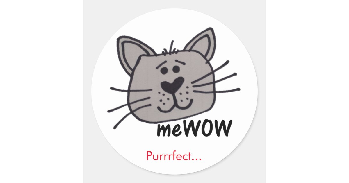 Cat's meWOW Good Job Reward Customizable Sticker | Zazzle
