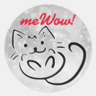 Cat's meWOW Sparkle Customizable Good Job Sticker | Zazzle