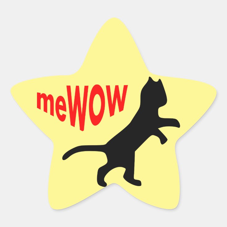Cat's meWOW Star Great Job Sticker | Zazzle