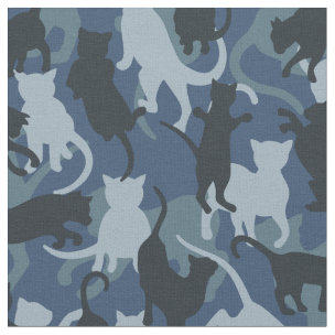 Camouflage Cats Pattern Army Green Kitty Cats Camo Fabric | Zazzle