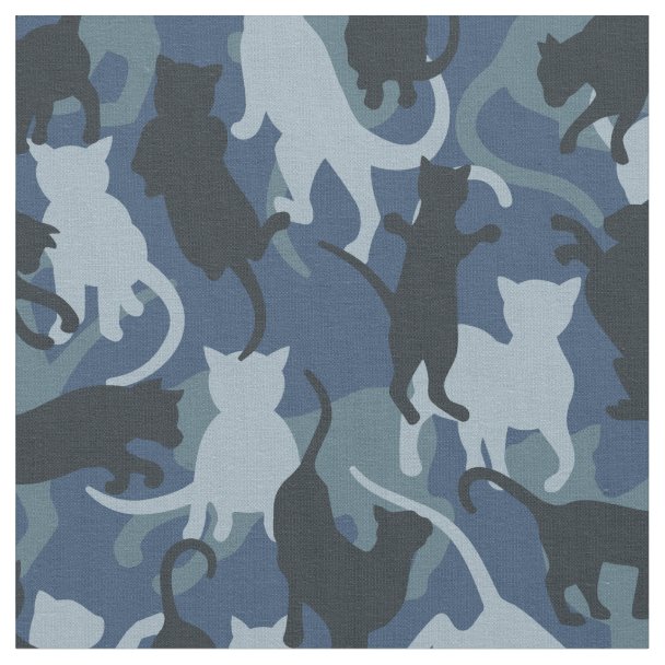 Camouflage Cats Pattern Army Green Kitty Cats Camo Fabric | Zazzle