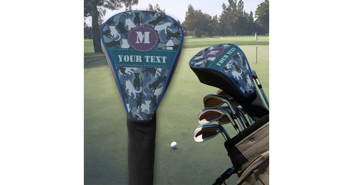 Cats Navy Camouflage Golf Head Cover | Zazzle