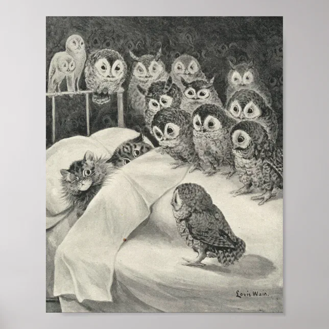 Cats Nightmare. Louis Wain Poster | Zazzle