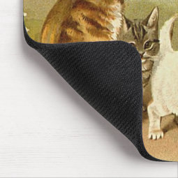 Cats Playing Vintage Illustration Mouse Pad | Zazzle