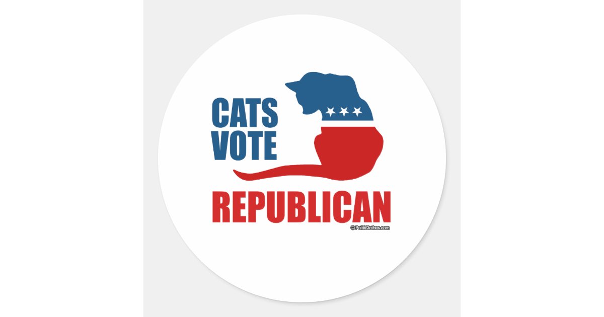 CATS VOTE REPUBLICAN CLASSIC ROUND STICKER | Zazzle