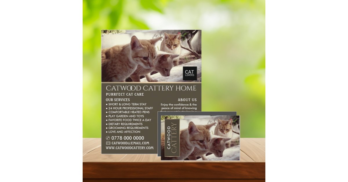 Cattery, Pet Boarding Service Business Card | Zazzle