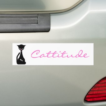 Cattitude Bumper Sticker | Zazzle