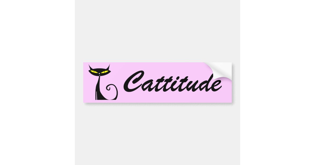 Cattitude Bumper Sticker | Zazzle