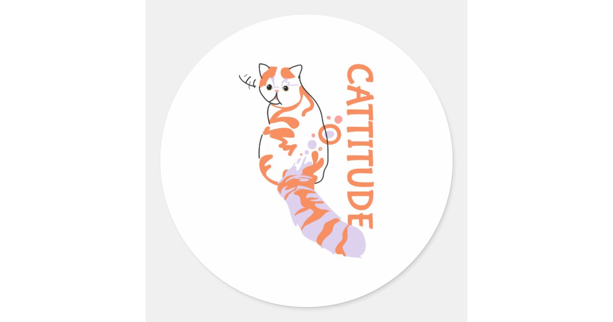 Cattitude Classic Round Sticker | Zazzle