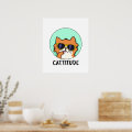 Cattitude Funny Cat Pun Poster | Zazzle