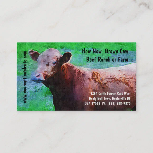Cattle Beef Ranch or Farm Business Card | Zazzle