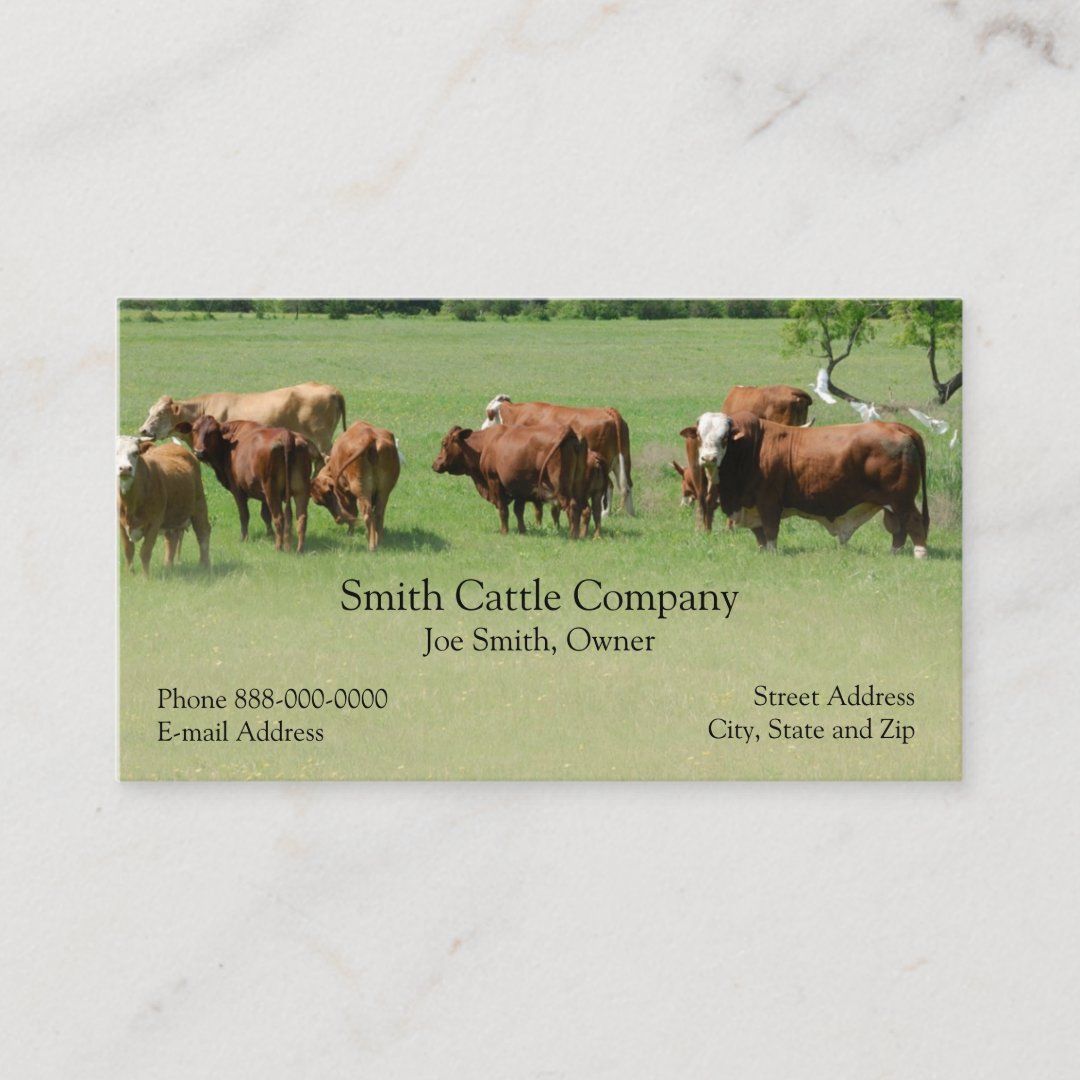 Cattle Dairy Farmer Business Card | Zazzle