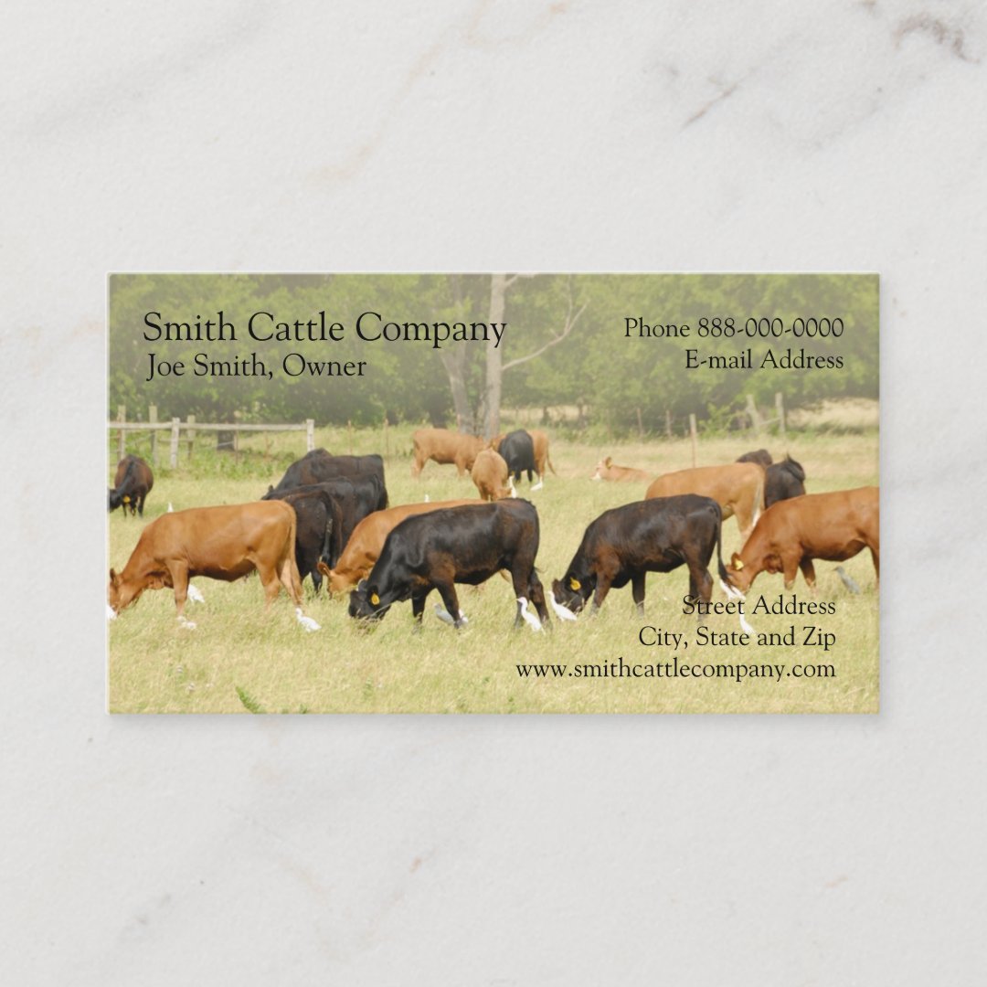 Cattle Dairy Farmer Business Card | Zazzle