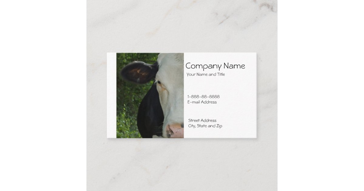 Cattle Dairy Farmer Business Card | Zazzle