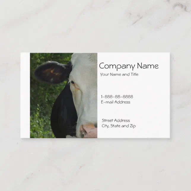 Cattle Dairy Farmer Business Card | Zazzle